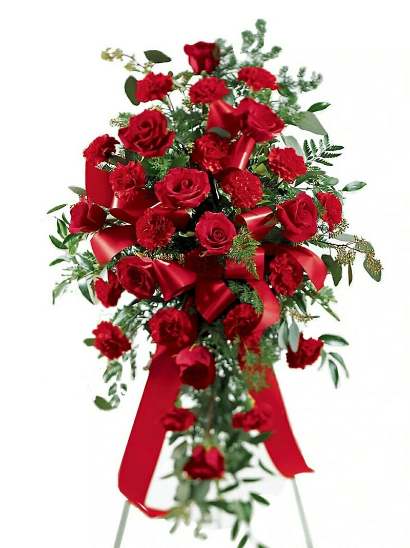 Red Standing Spray : Watertown, SD Florist : Same Day Flower Delivery ...